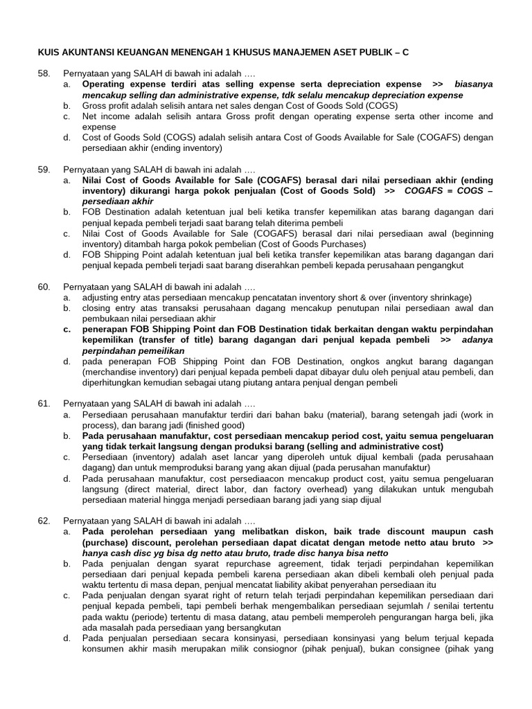 3 Kuis Akm 1 Khusus Map C | PDF