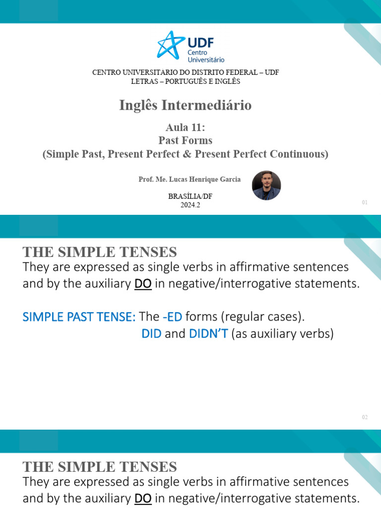 Aula 11 - Past Forms (1) | PDF | Languages | Foreign Language Studies