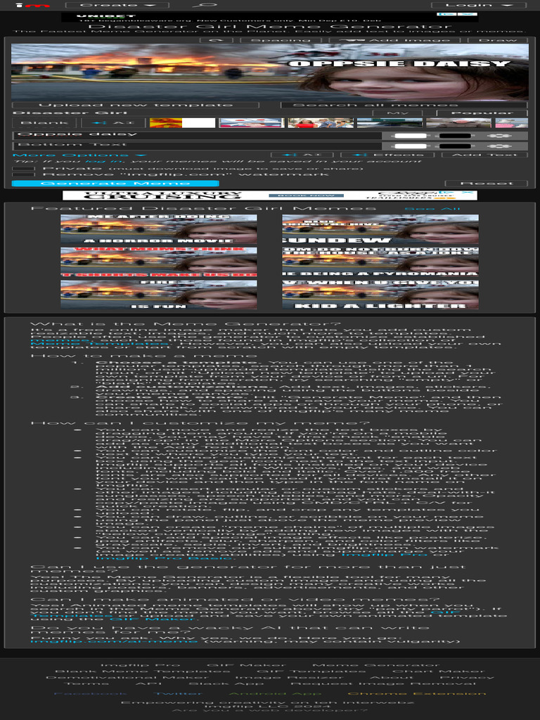 Disaster Girl Meme Generator - Imgflip | PDF | Computing | Software
