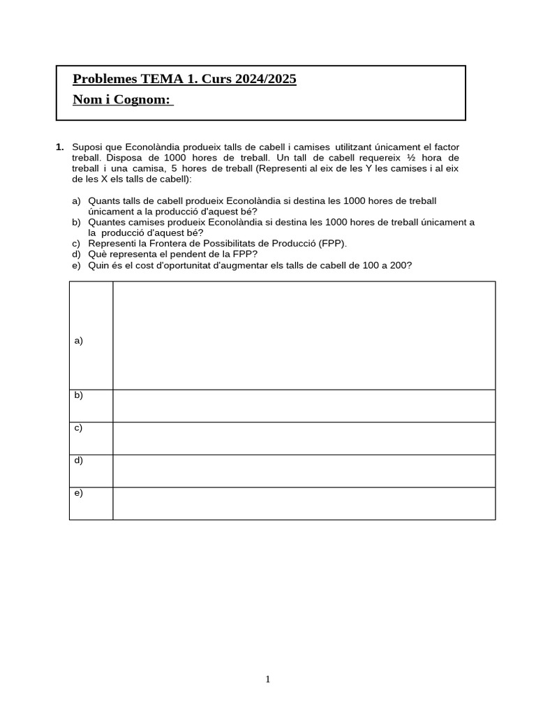 Enunciat Problemes-Tema 1 | PDF