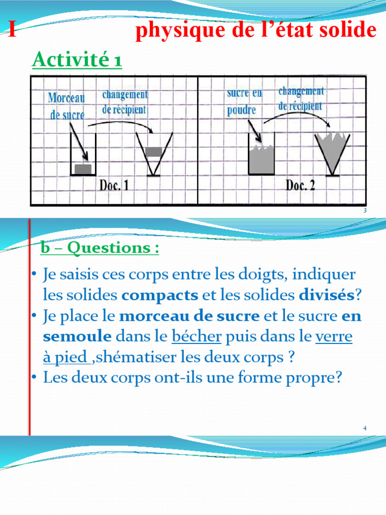 Cours - Les - Trois États de La Matière | PDF | Particule | Gaz