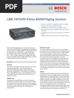 Plena Voice Alarm Controller LBB1990/00 | PDF | Microphone | Amplifier