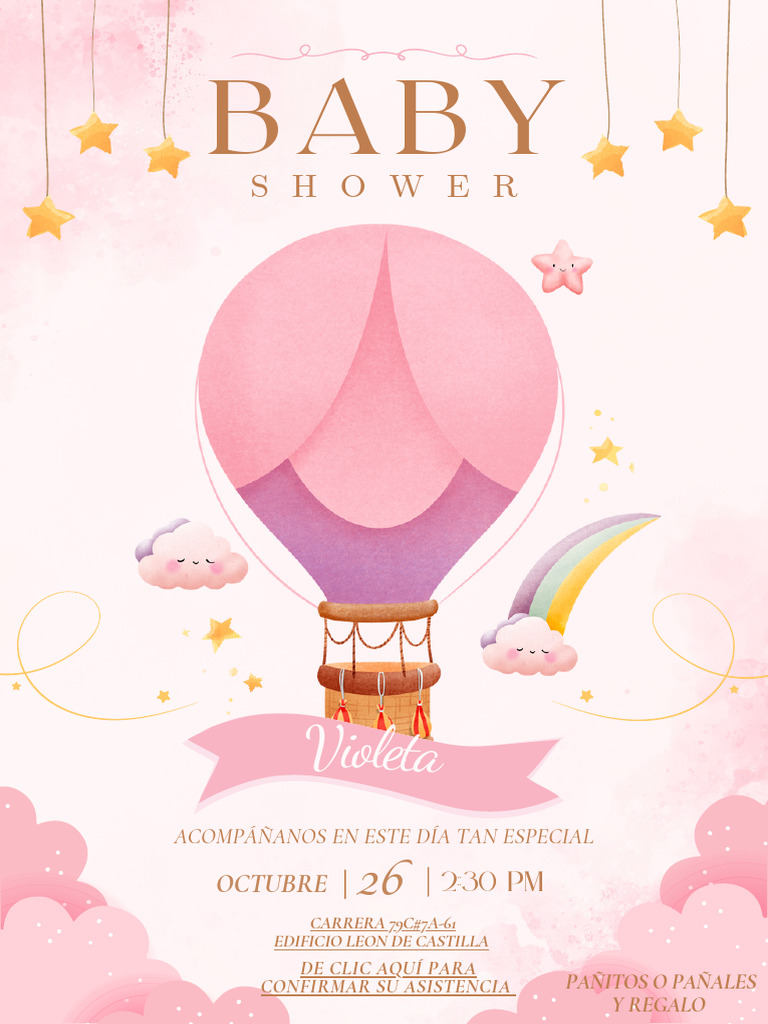 Invitación Baby Shower Violeta | PDF