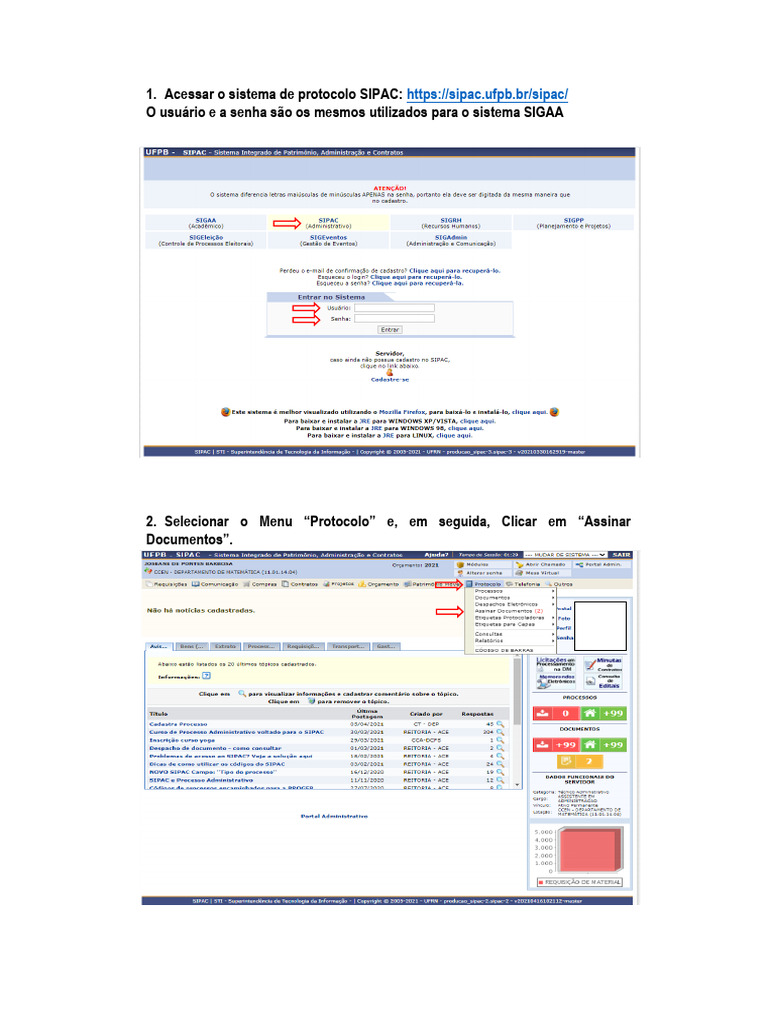 Guia de Assinatura Digital no SIPAC | PDF