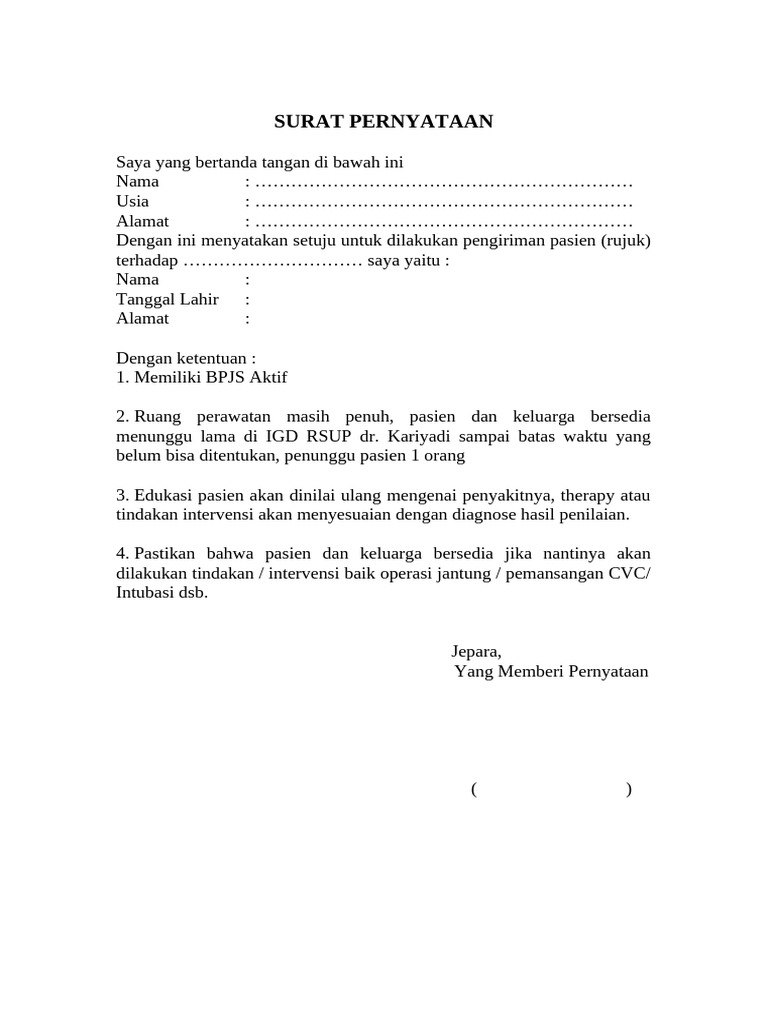 Surat Pernyataan Rujuk | PDF