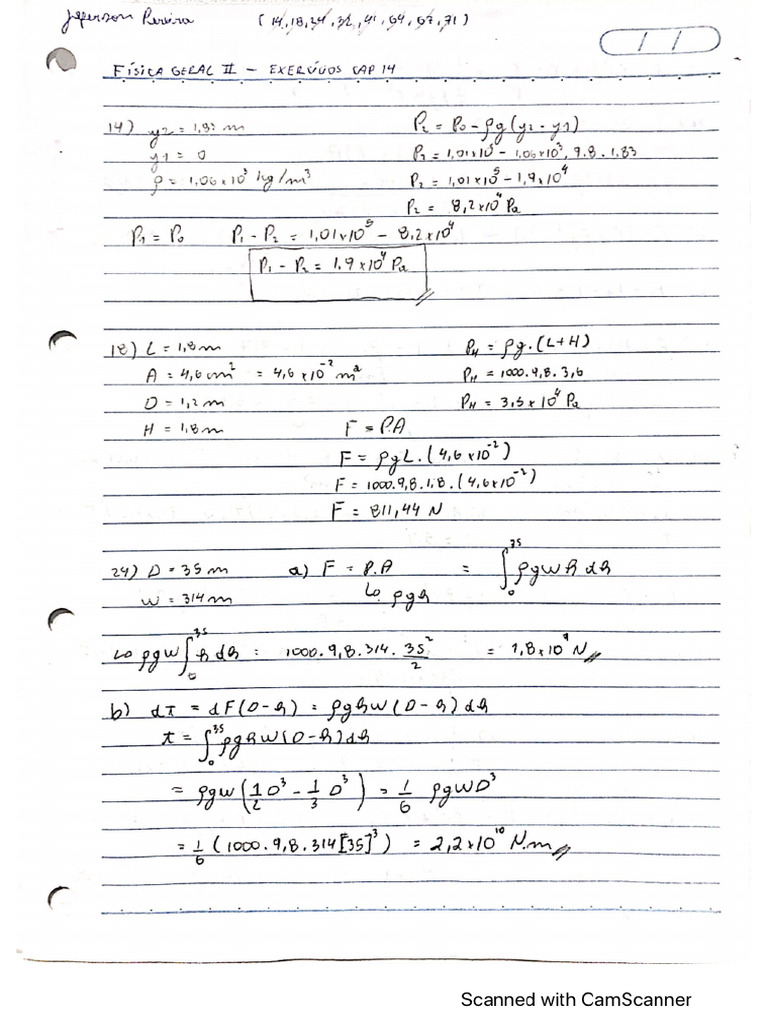 Exercícios Cap 14 Halliday | PDF