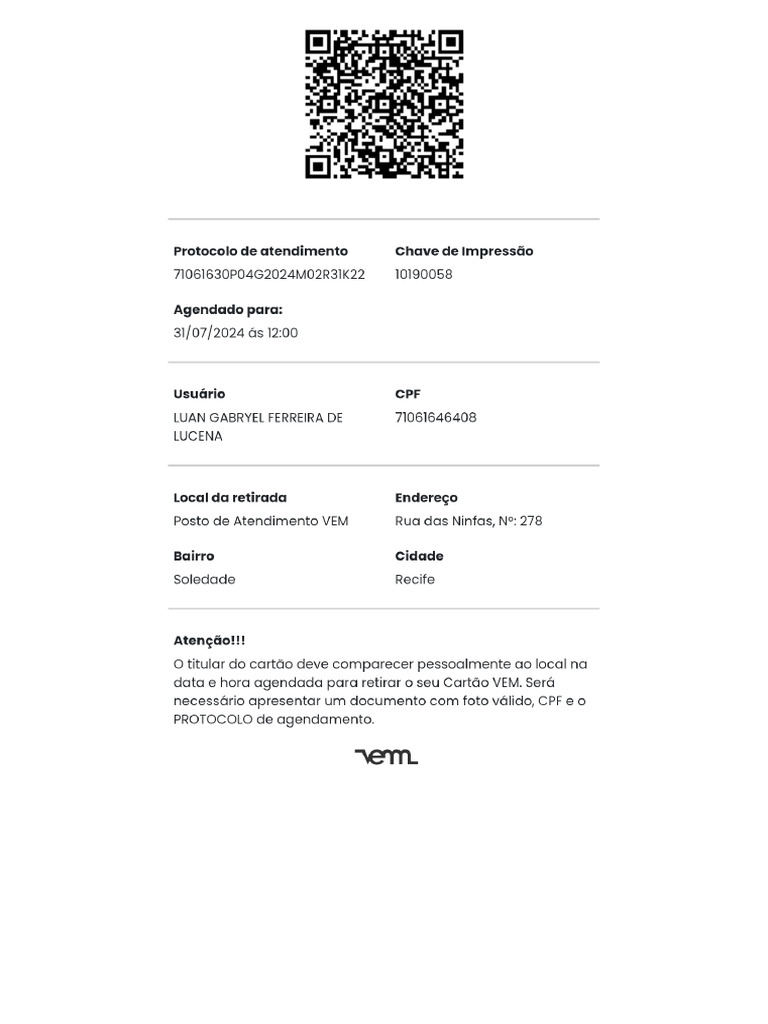 Comprovante Modelo | PDF