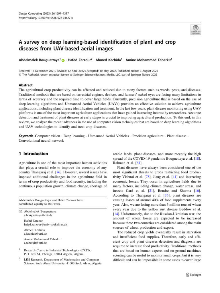 A Survey On Deep Learning Based Identification of Plant and Crop UAV | PDF | Unmanned Aerial ...