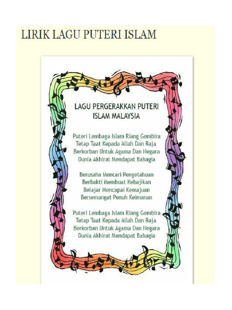 Lagu Puteri Islam | PDF