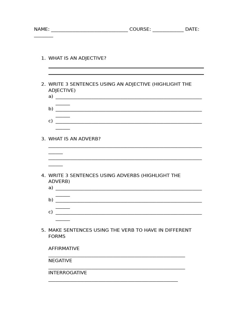 Homework 2[1] | PDF | Verb | Adverb