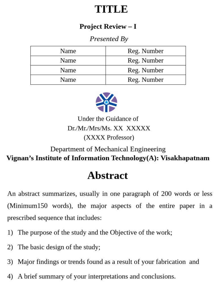 Template For Project Review 1 | PDF | Methodology | Science