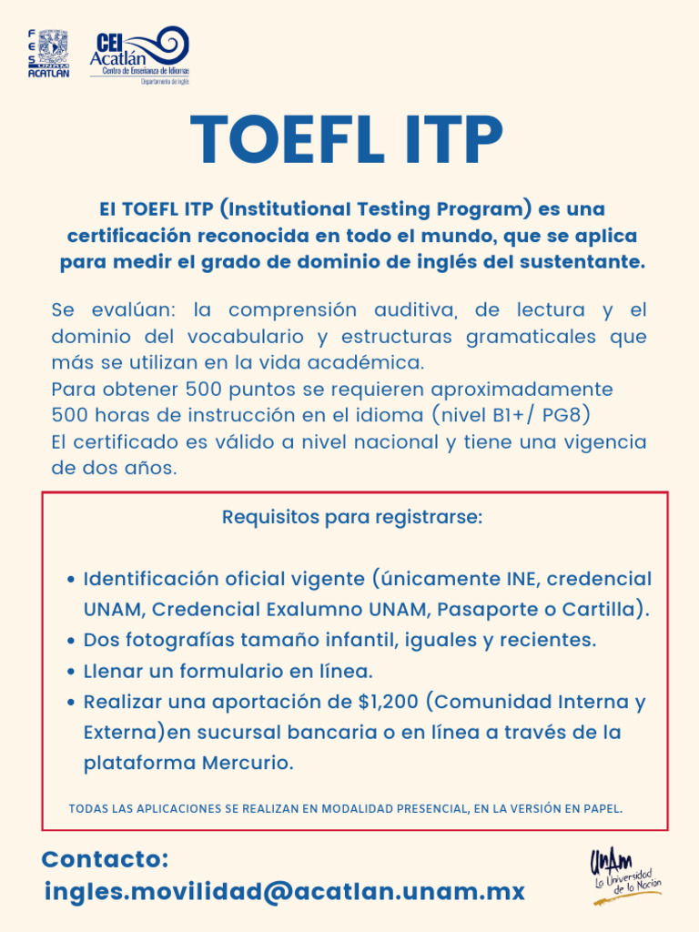 Informacion-TOEFL-ITP-2024 | PDF