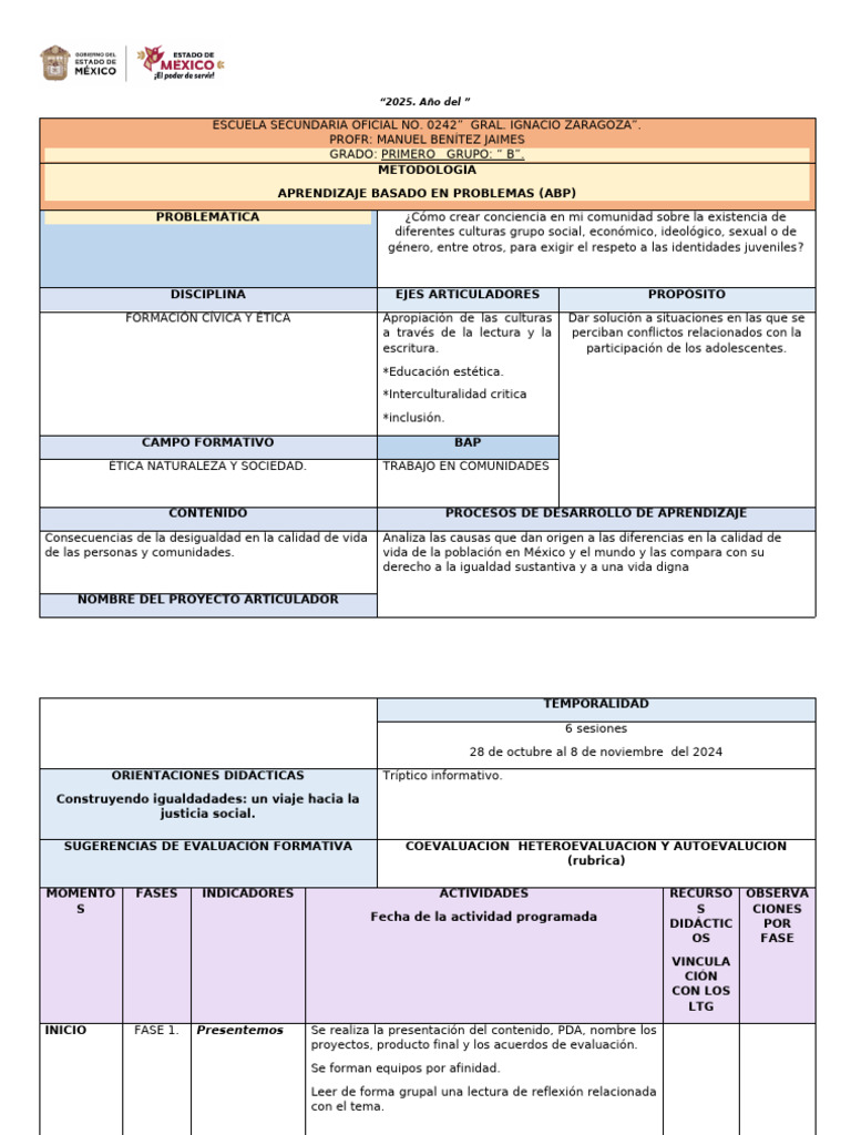 2025 Fce Plan | PDF | Inclusión (Educación) | Aprendizaje