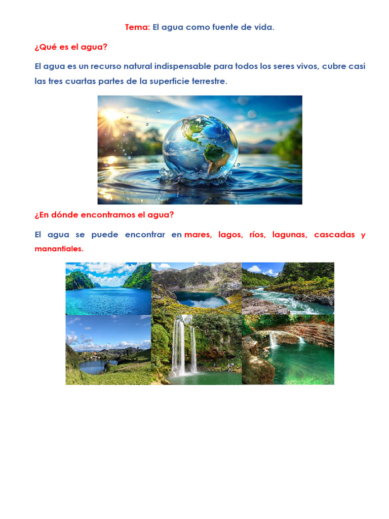El Agua: Fuente de Vida y Ciclo Natural | PDF | Agua | El ciclo del agua