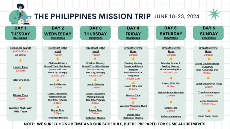 Mission Trip Schedule | PDF
