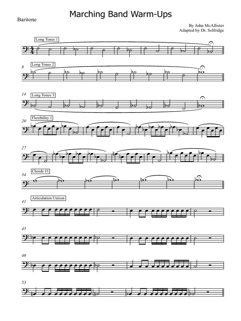 Marching Band Warm Ups - Baritone (1) | PDF