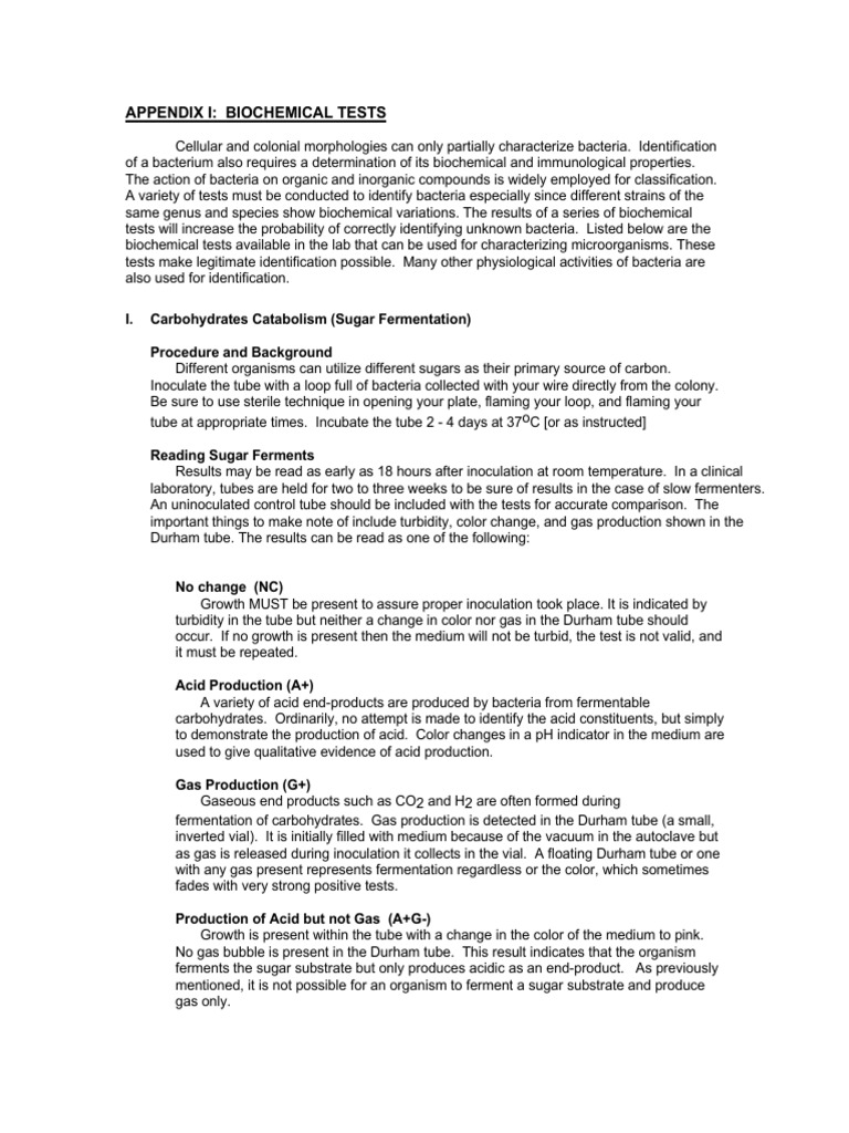 Biochemical Test Protocols | PDF | Catalase | Bacteria
