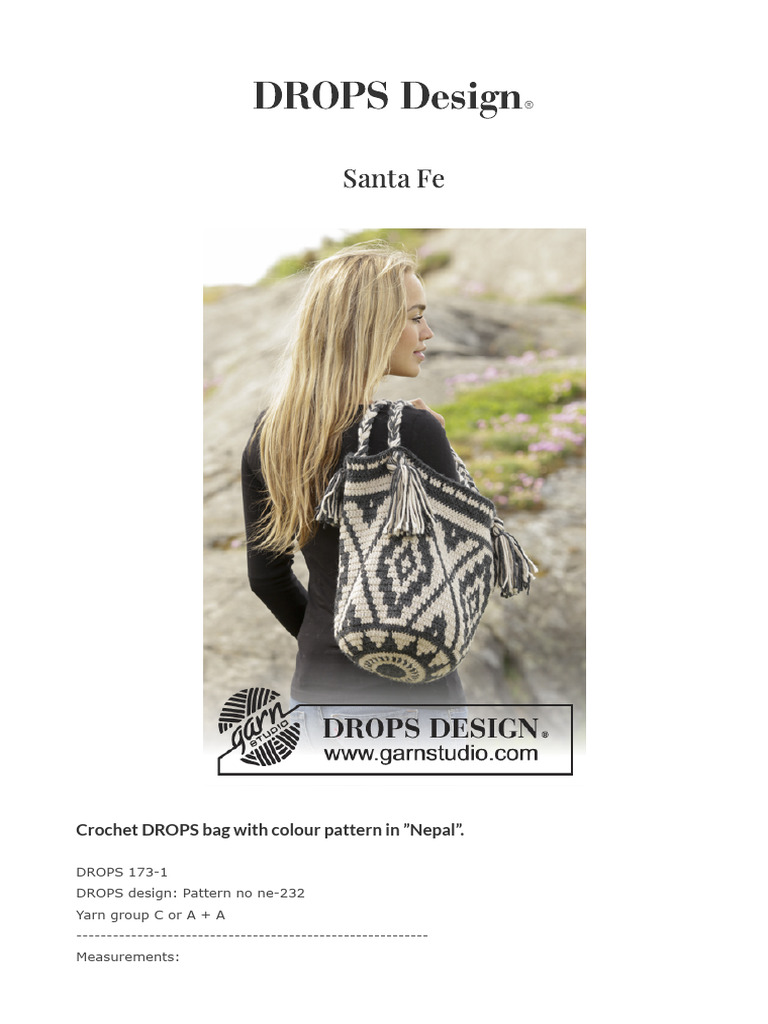 Santa Fe - Crochet DROPS Bag With Colour Pattern in "Nepal". - Free ...