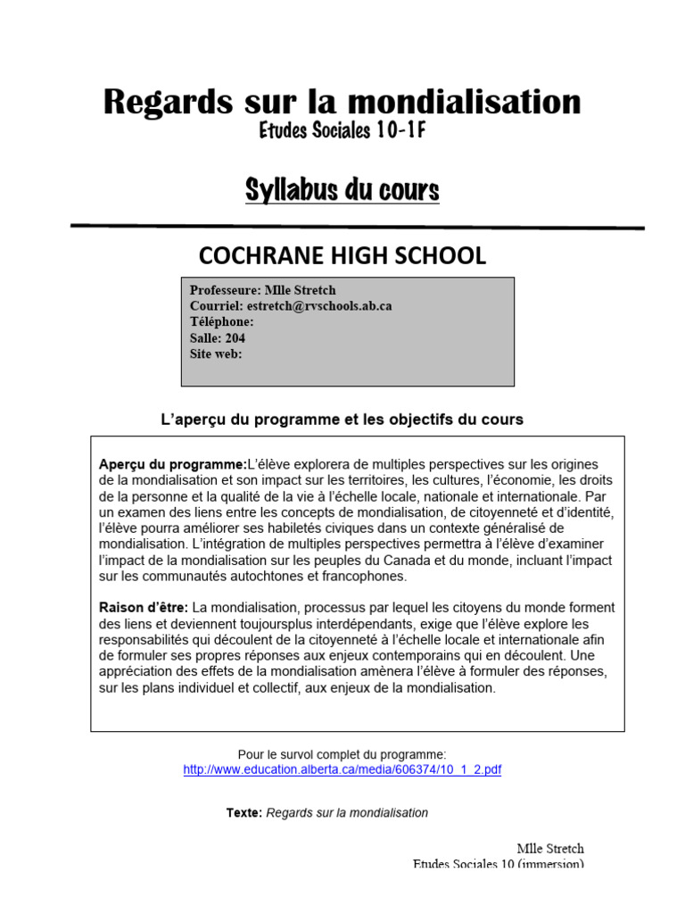 Mondialisation et citoyenneté en classe | PDF | Globalisation