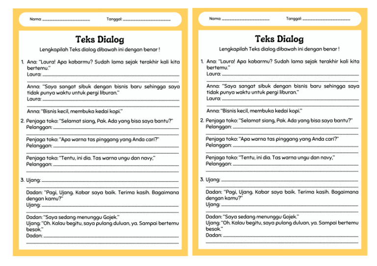 LKPD melengkapi teks dialog | PDF