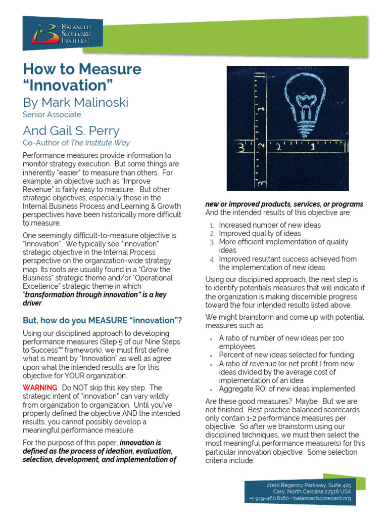 BSI-how-to-measure-innovation | PDF | Innovation | Performance Indicator
