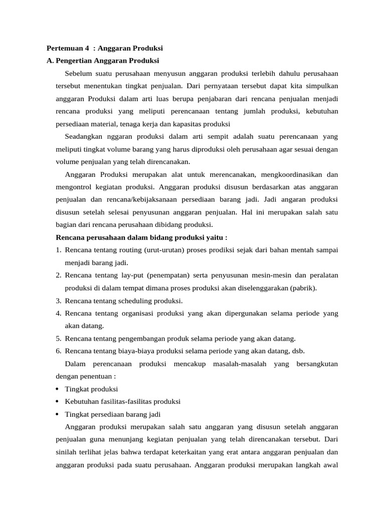 Anggaran Produksi: Konsep dan Penyusunan | PDF