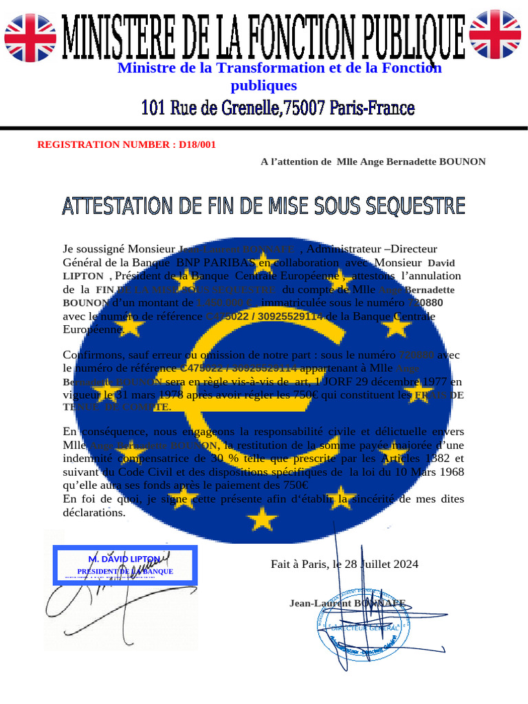 Annulation de séquestre de compte BOUNON | PDF
