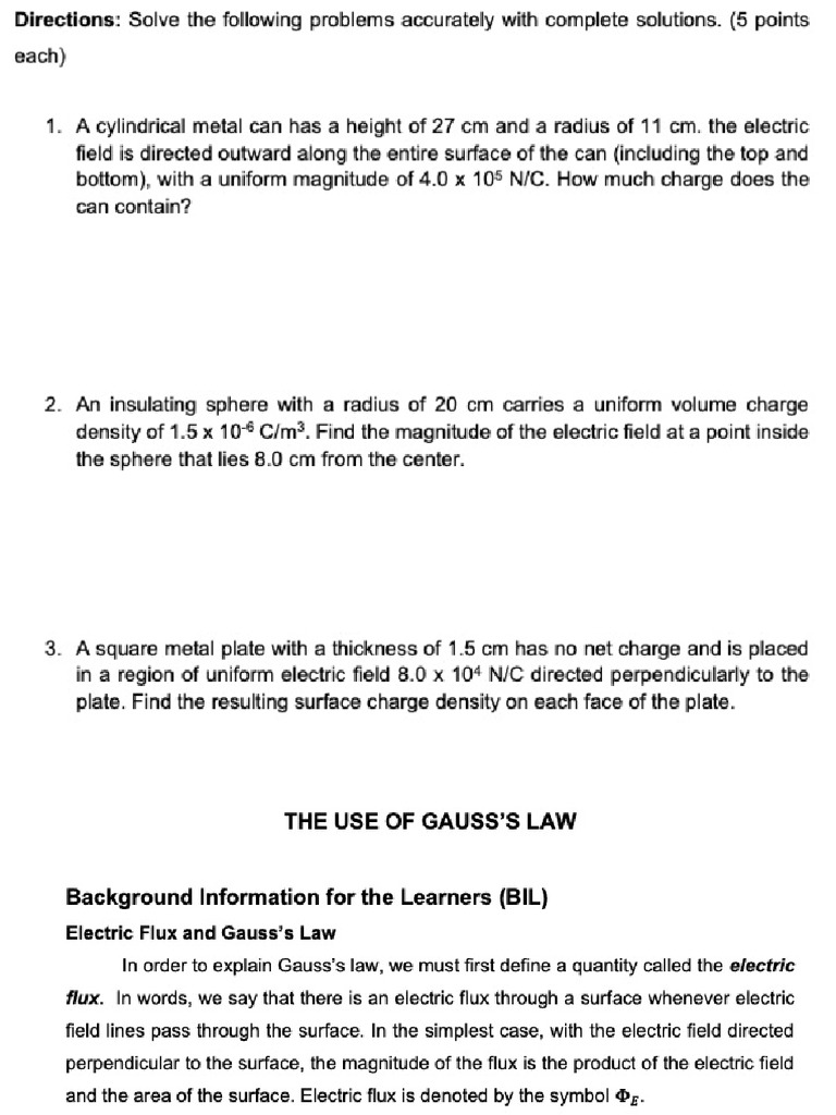 GP2 SW Gauss-Law | PDF