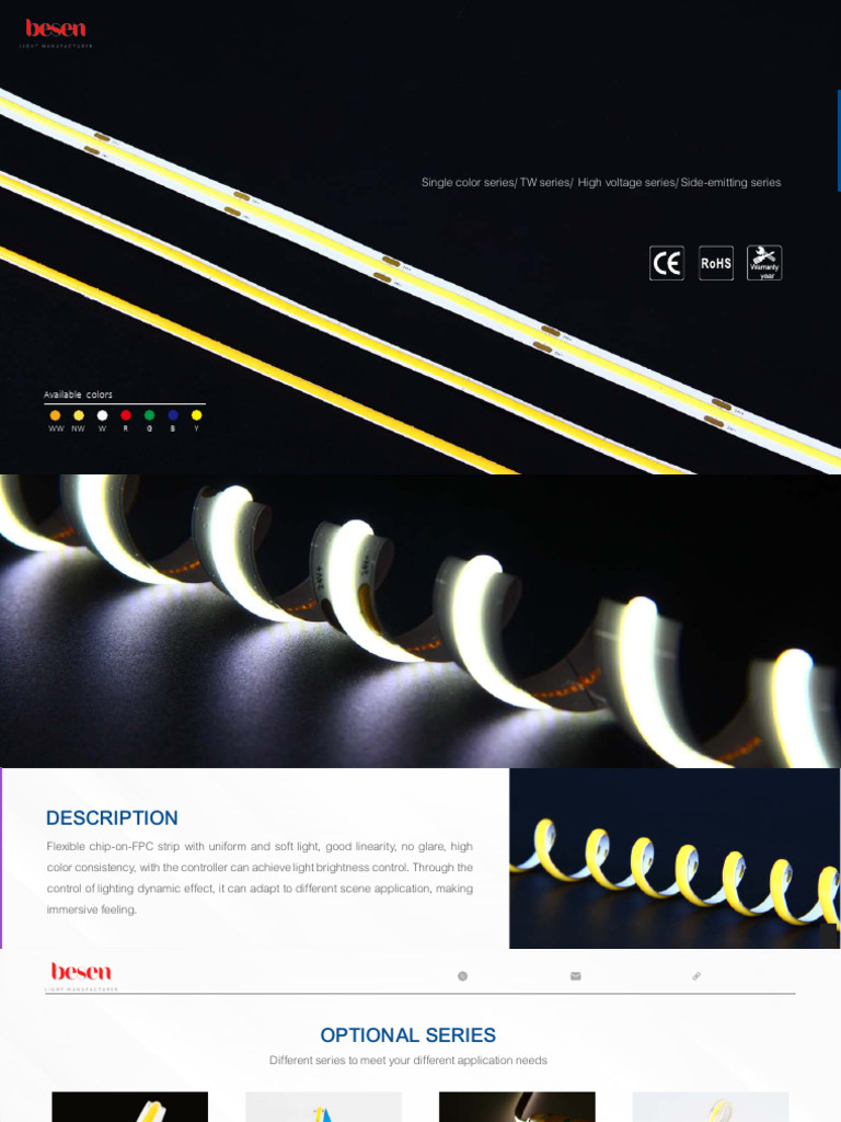 Flexible Chip-on-FPC LED Strips | PDF | Lighting | Electric Current