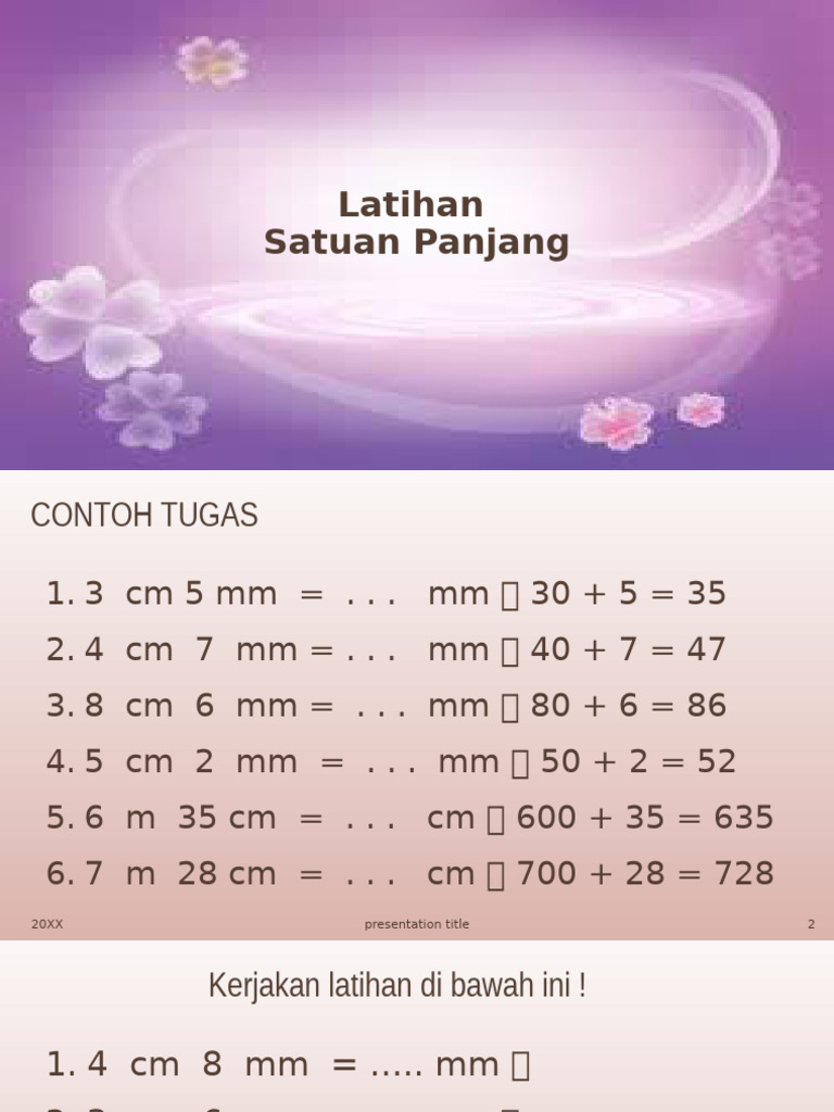 Latihan Satuan Panjang dan Operasi | PDF