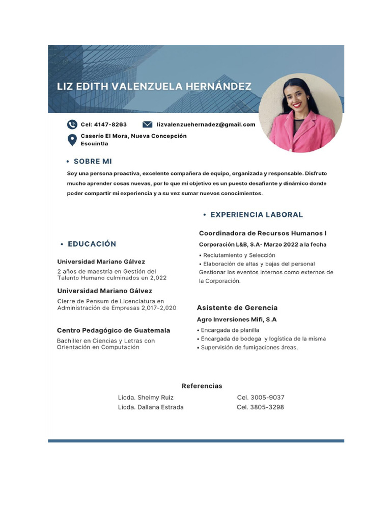 Curriculum Liz Valenzuela | PDF