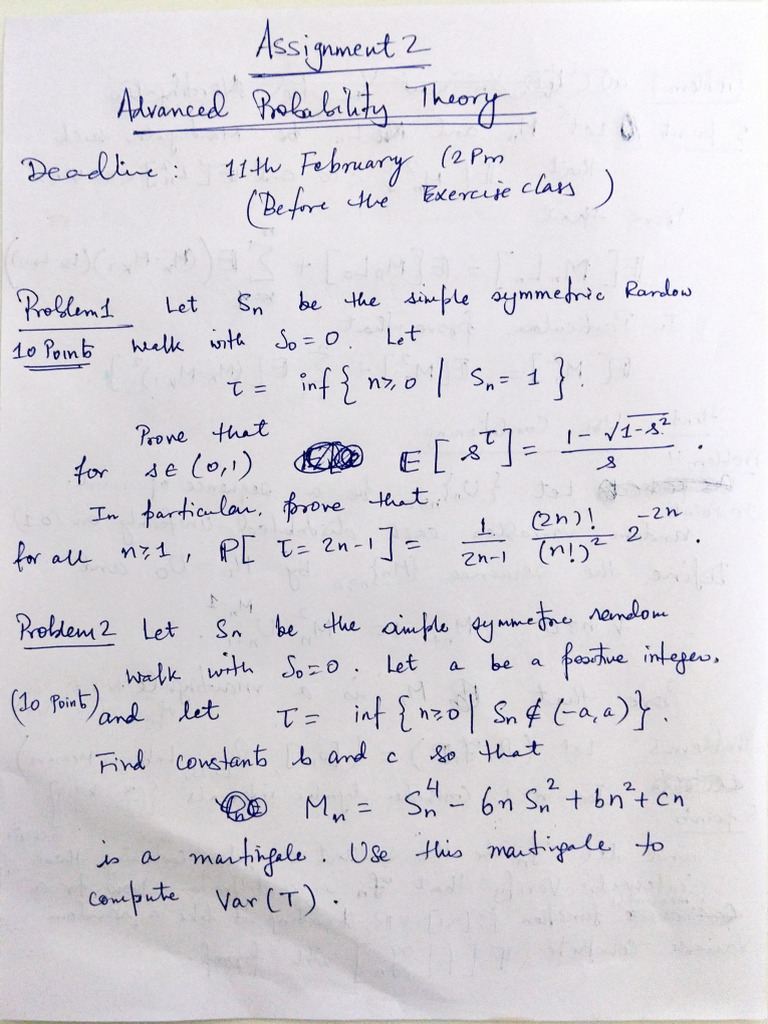 Assignment 2 Ad Prob Theory | PDF