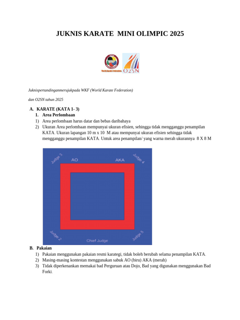 Juknis Karate O2sn 2025 | PDF