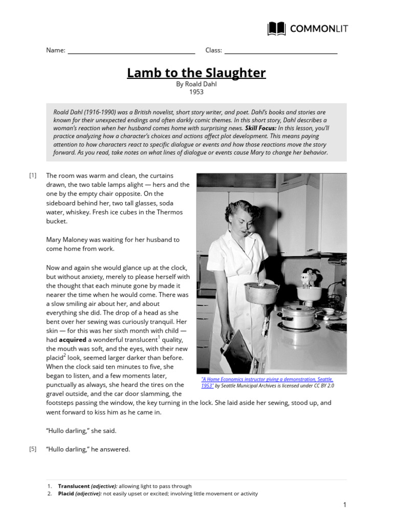 Lamb to the Slaughter Story | PDF