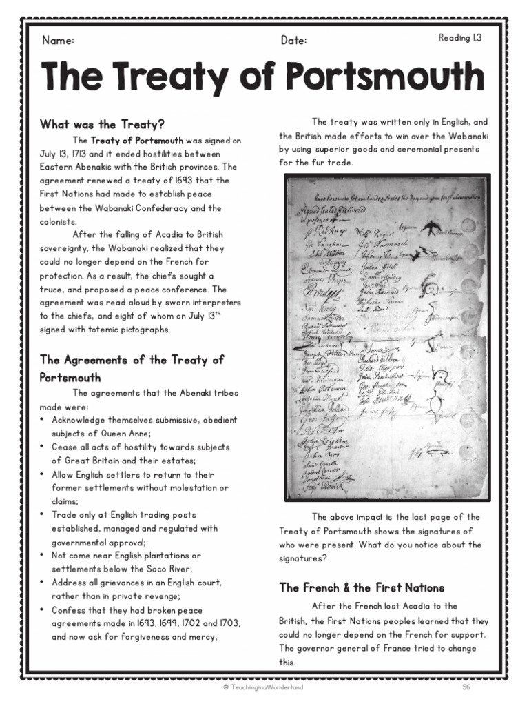 Treaty of Portsmouth | PDF | Indigenous Peoples Of North America ...