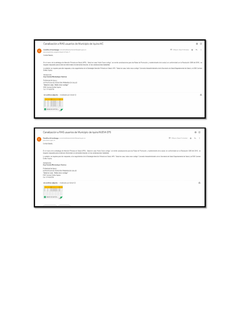 SOPORTES ENVIOS EAPB 18-12-2023 | PDF