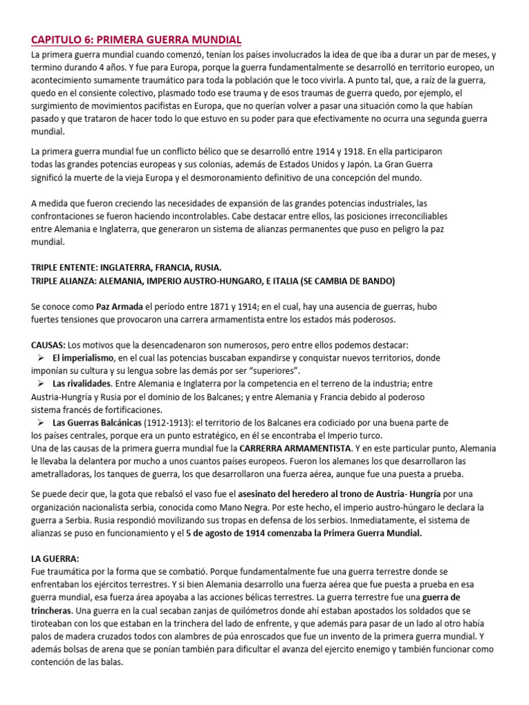 Capitulo 6 | PDF | Primera Guerra Mundial | Austria Hungría