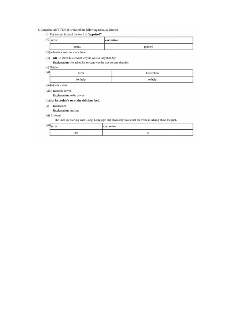 10th Grammar Ans | PDF