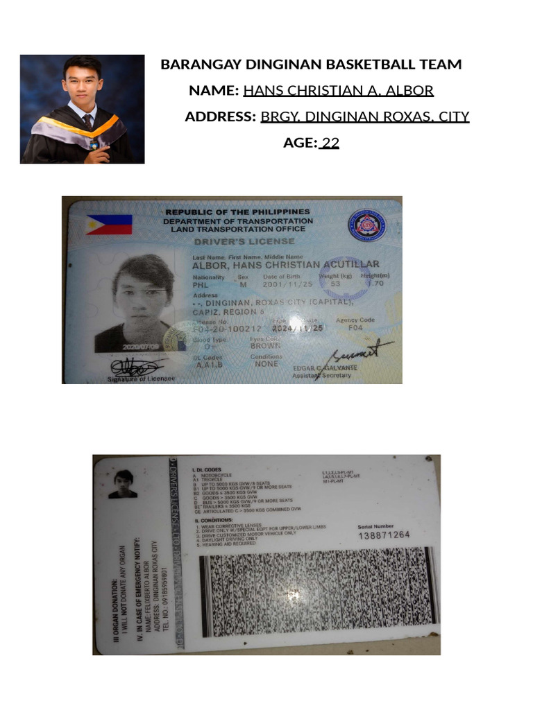 Barangay Dinginan Basketball Team | PDF