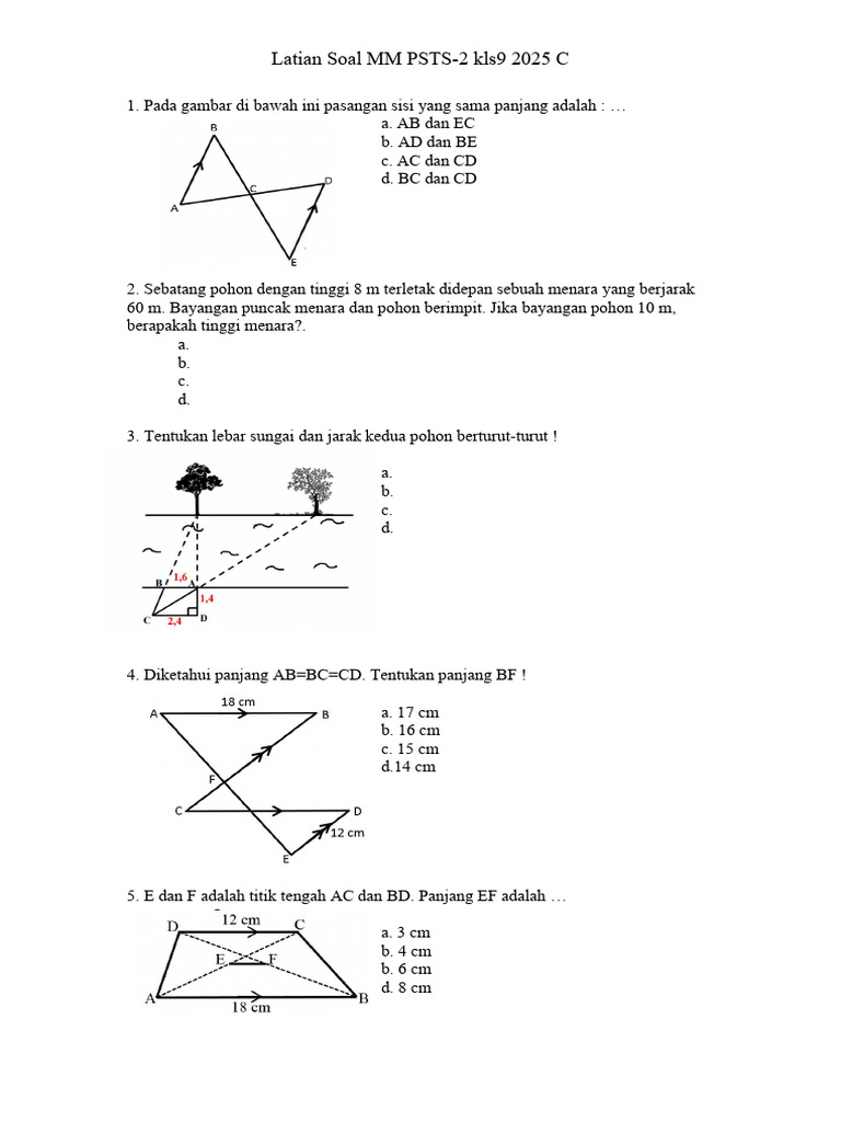Latian Soal MM PSTS-2 Kls 9 2025 | PDF