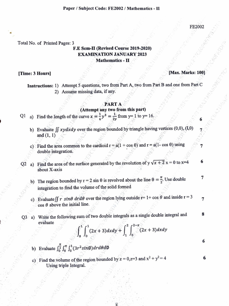 M2 JAN 23 | PDF | Geometry | Quantity