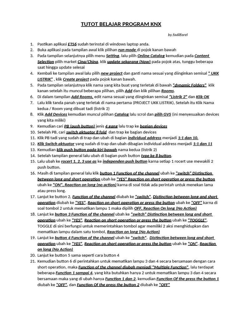 Tutot Program KNX | PDF