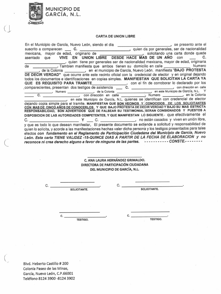 CARTA-DE-UNION-LIBRE | PDF