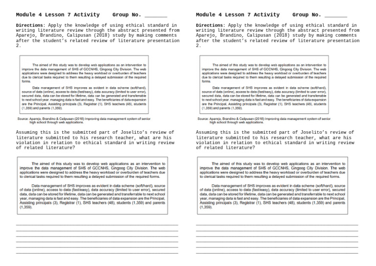 Module 4 Lesson 7 Activity | PDF