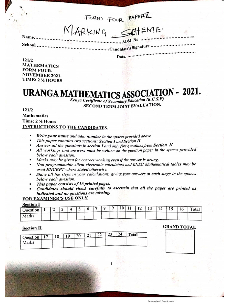 FORM FOUR PP2_1637175240 | PDF