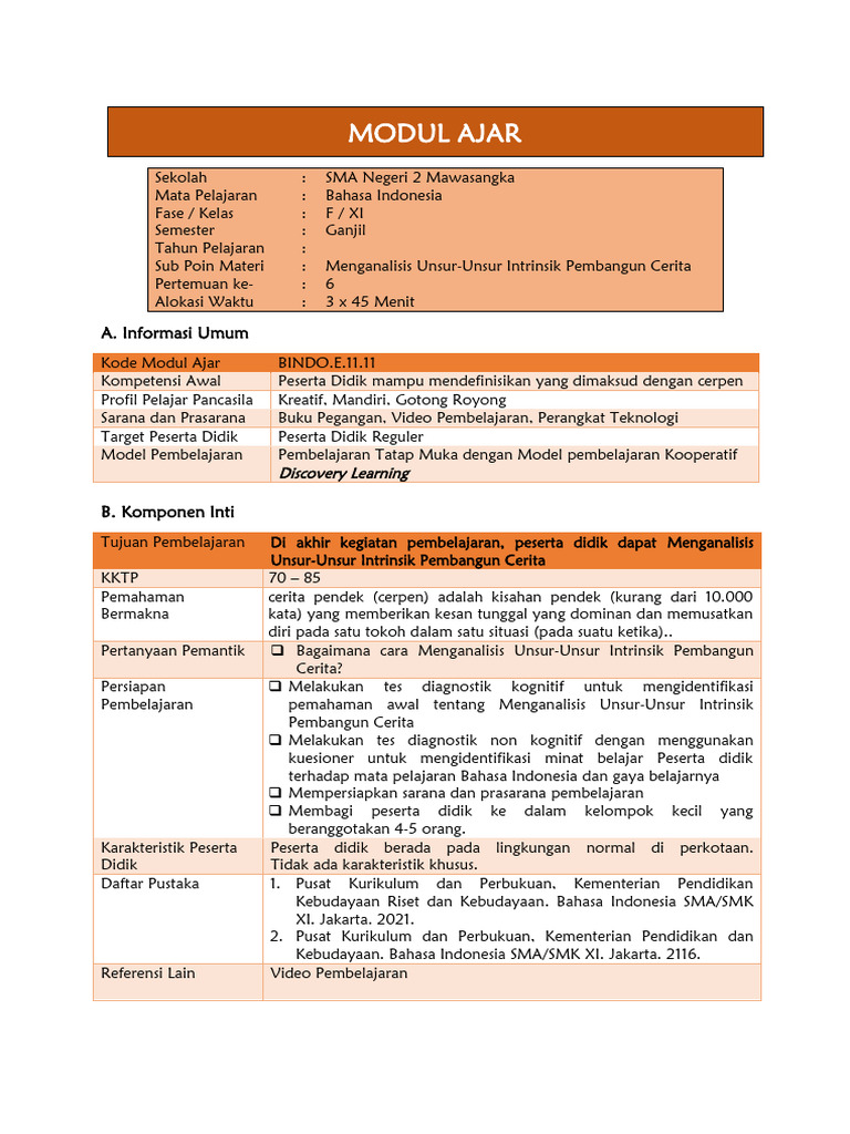 Modul Ajar BINDO Kelas XI - Fase F Pertemuan 6 | PDF
