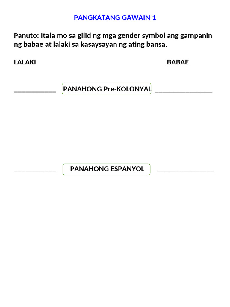 Pangkatang Gawain 1 - Printed | PDF