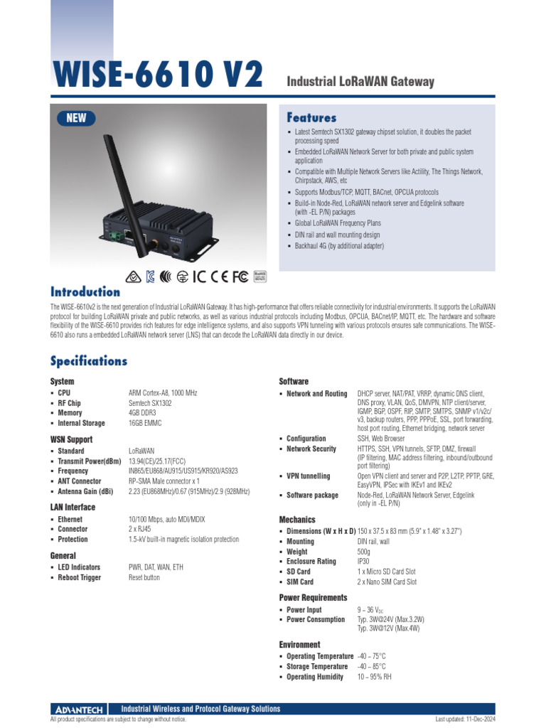 Wise 6610 V2 - DS (121124) 20241211160614 | PDF | Computer Network | Port (Computer Networking)