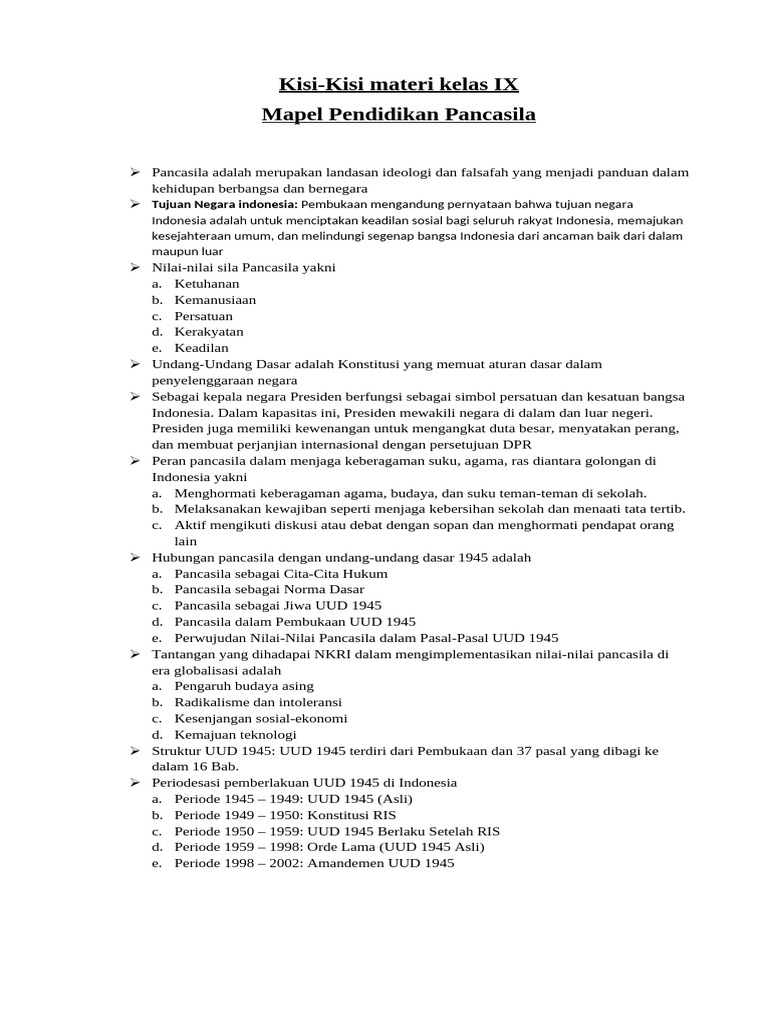 Ringkasan Materi Kelas IX | PDF