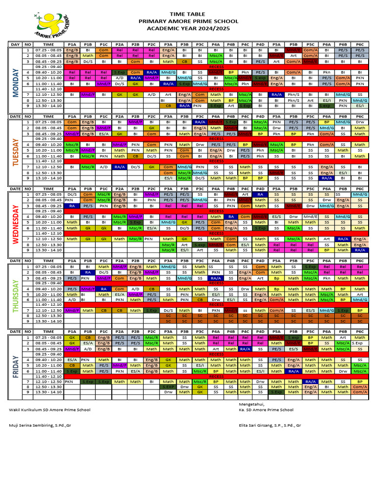 Time Table 24-25 Revisi 3 | PDF